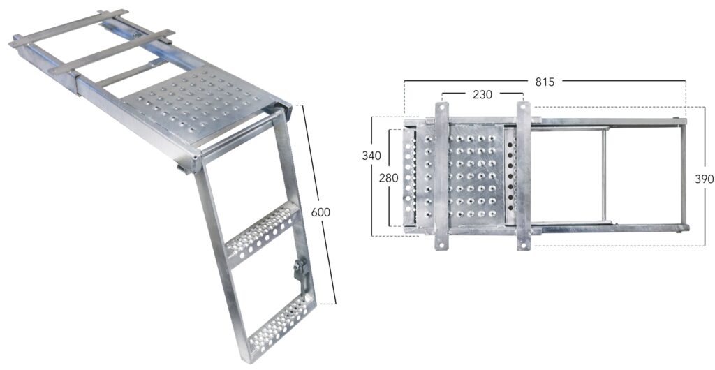 Underbody Access Step with Platform Galvanized, 2-Rung, Heavy Duty ...