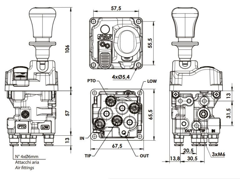 Binotto B Force Switch Tip. Lower (Return) & PTO Dual Cab Control ...