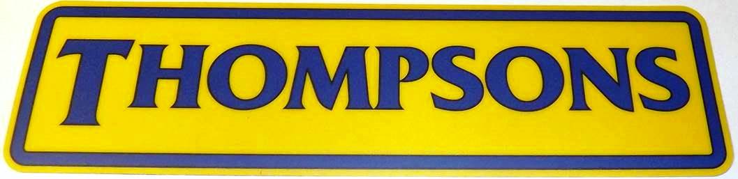 Thompsons S/A name plate sticker 350x85mm - Thompsons E Parts