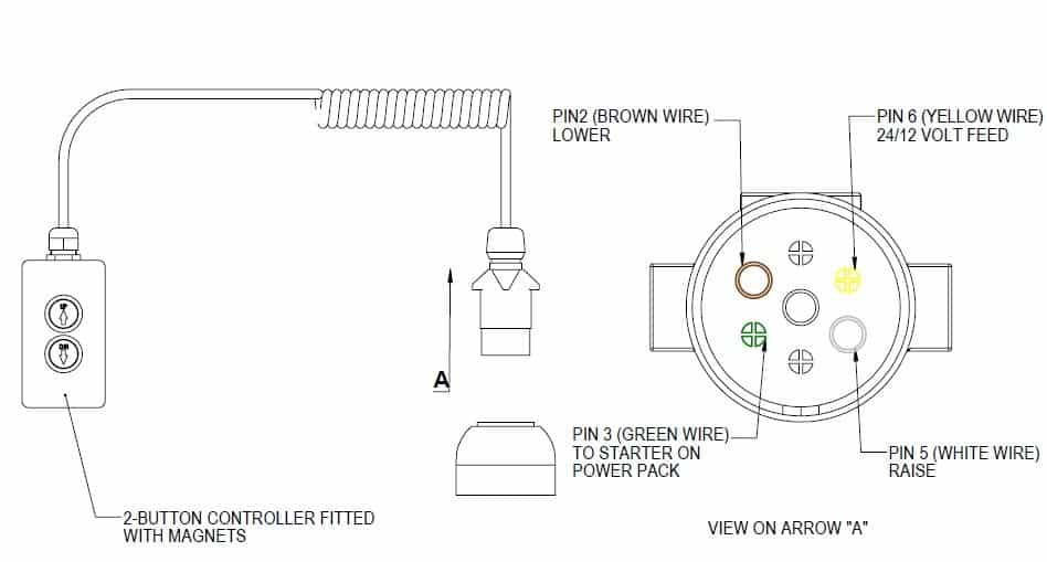 Two Button UP/Down Switch, Wander Lead & 7 Pin Plug - Thompsons E Parts