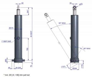 Hyva FE A191 Ram only- A191-6-07460-019-K1672 - Thompsons E Parts