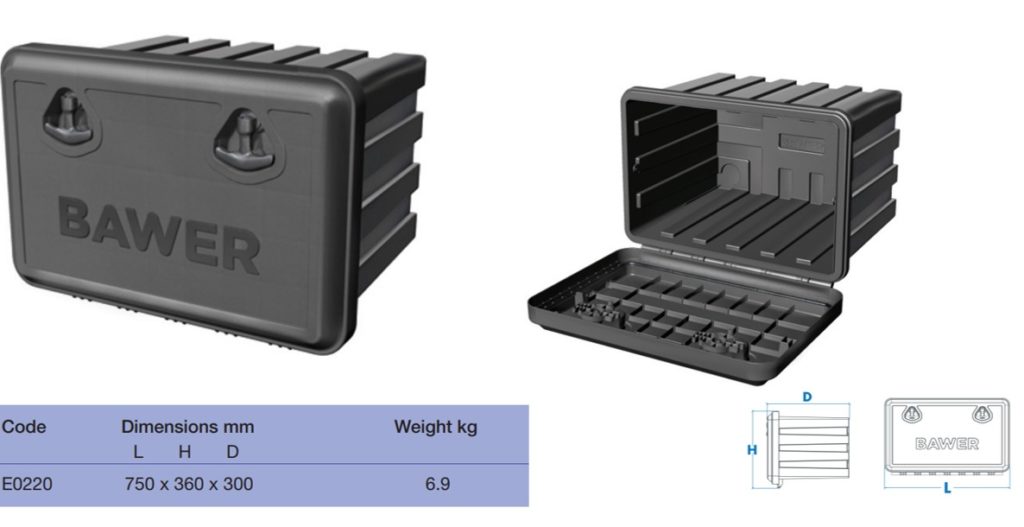 EVOLUTION PLASTIC TOOLBOX 100ltr 750x360x450mm - Thompsons E Parts