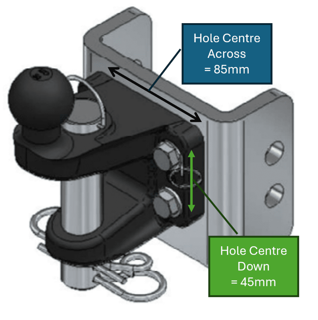 Pro Tow 4 Bolt 85x44mm Ball & Pin, Towball Jaw Hardened Pin - Thompsons ...
