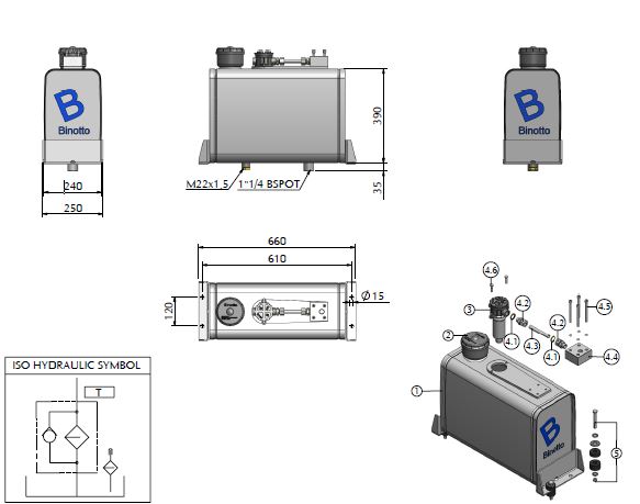 Binotto MFC VL078V2 86ltr Rear Oil Tank & Filter - Thompsons E Parts