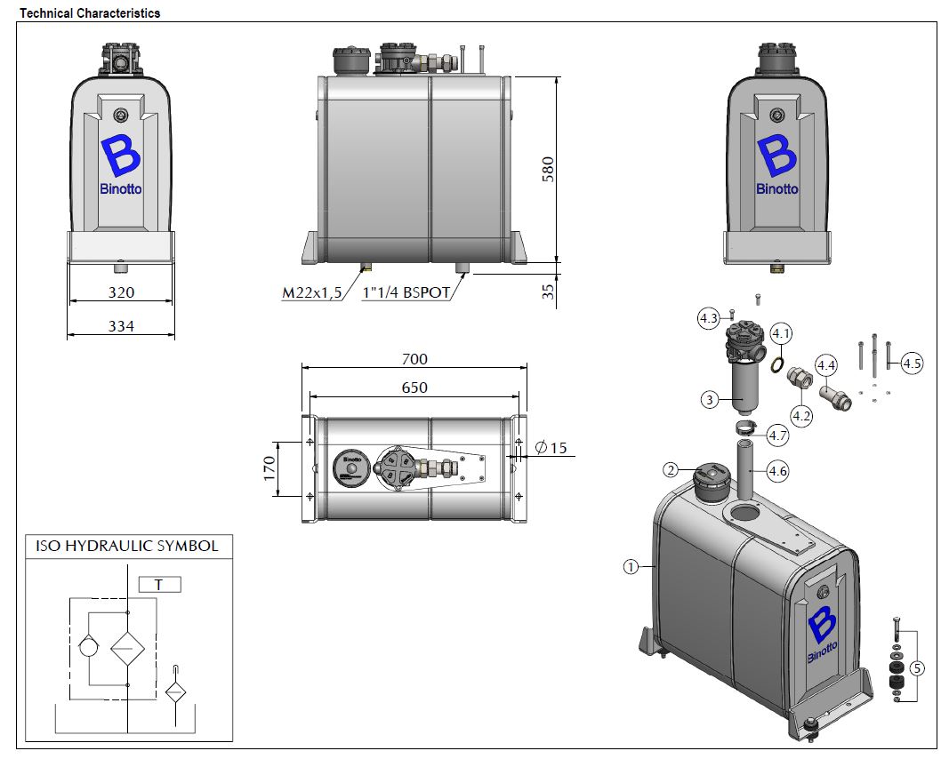 Binotto MFC 145.167 VL078/108V2 NEW REAR OIL TANK & FILTER - Thompsons ...