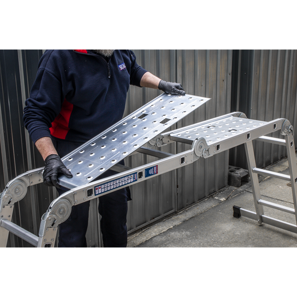 4-Way Aluminium Folding Platform Ladder - EN 131 - Thompsons E Parts